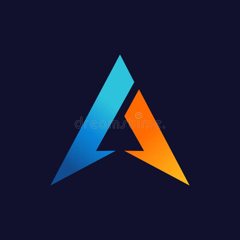 An Abstract Triangular Logo Letter "a" Featuring an Overlapping Design ...