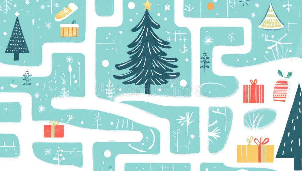 This Abstract Triangular Maze Illustration is Designed for Children. it ...