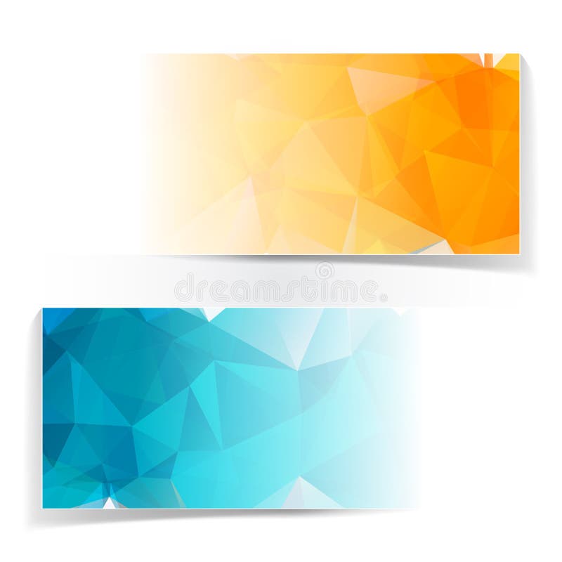 Abstract Triangular Polygonal Banners Set Stock Vector - Illustration ...