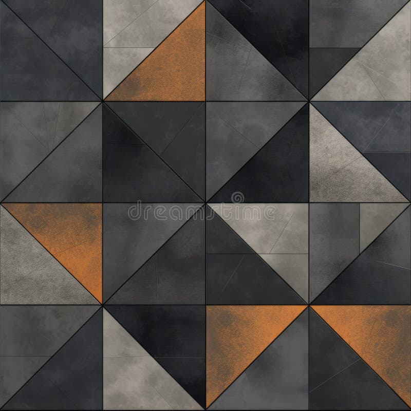 Abstract Triangular Tile with Metallic Finishes Stock Illustration ...