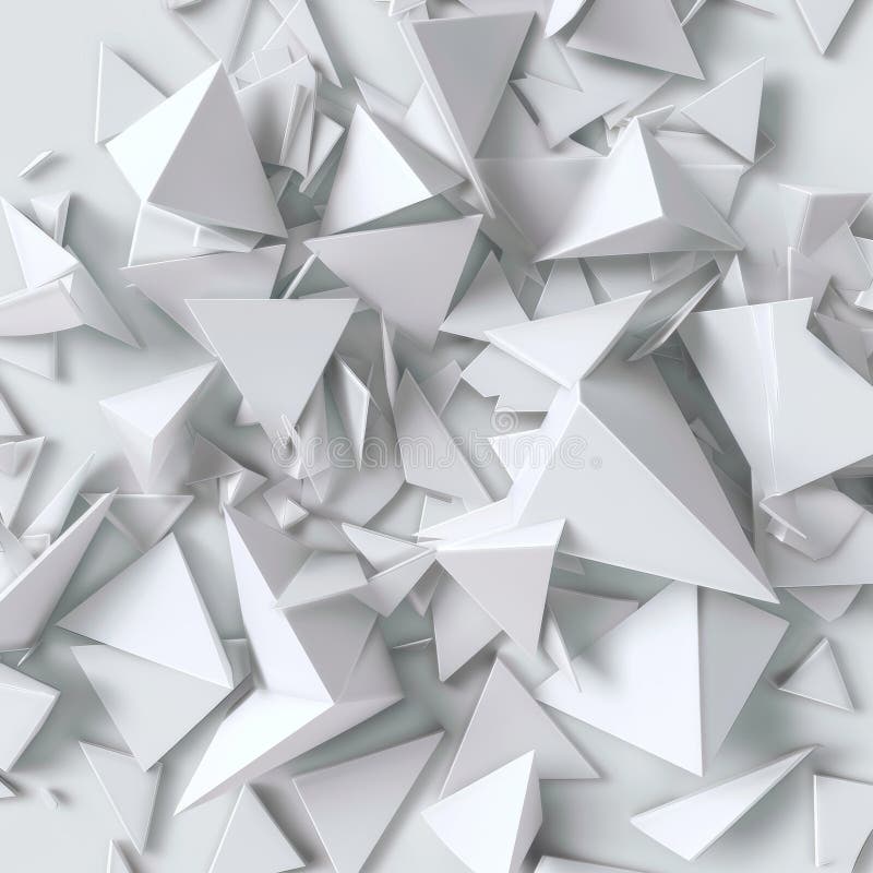 Abstract Triangular White 3D Pattern Stock Illustration - Illustration ...