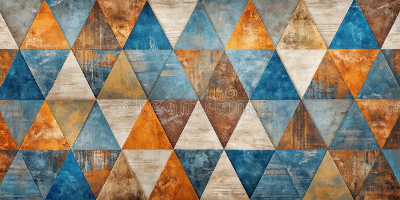Abstract Triangular Wooden Texture Pattern in Earthy Tones. Generative ...