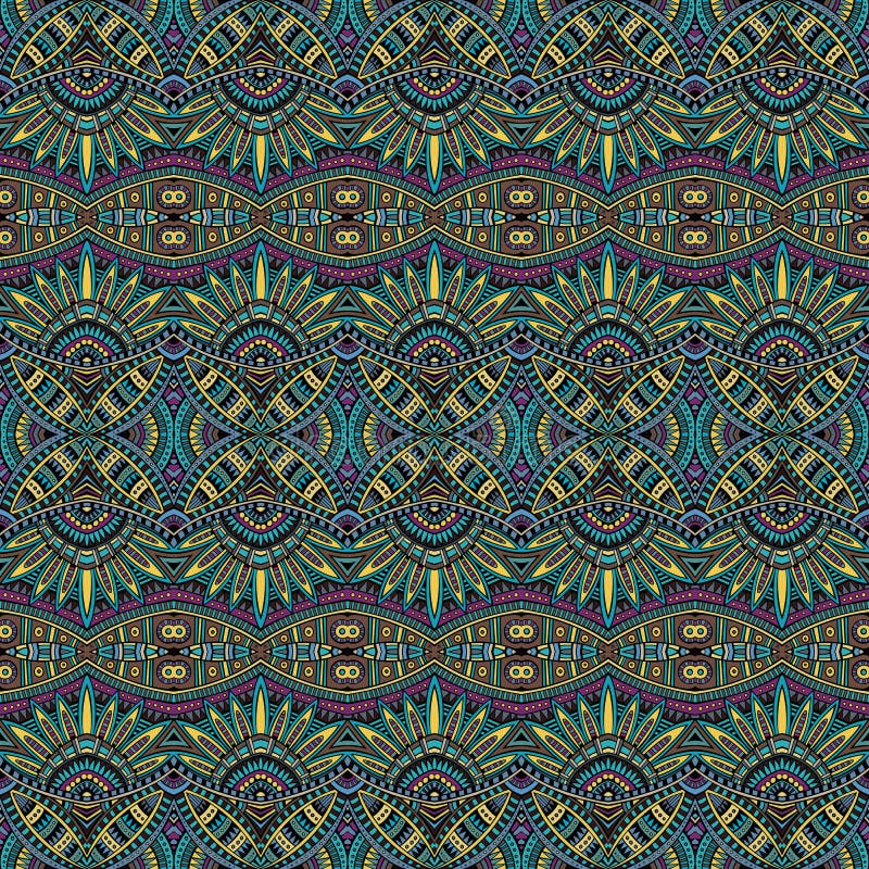 Abstract Tribal Ethnic Seamless Pattern Stock Vector - Illustration of ...