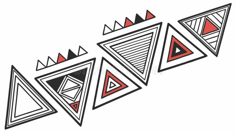 Abstract Tribal Geometric Triangle Pattern Elements Vector Design ...