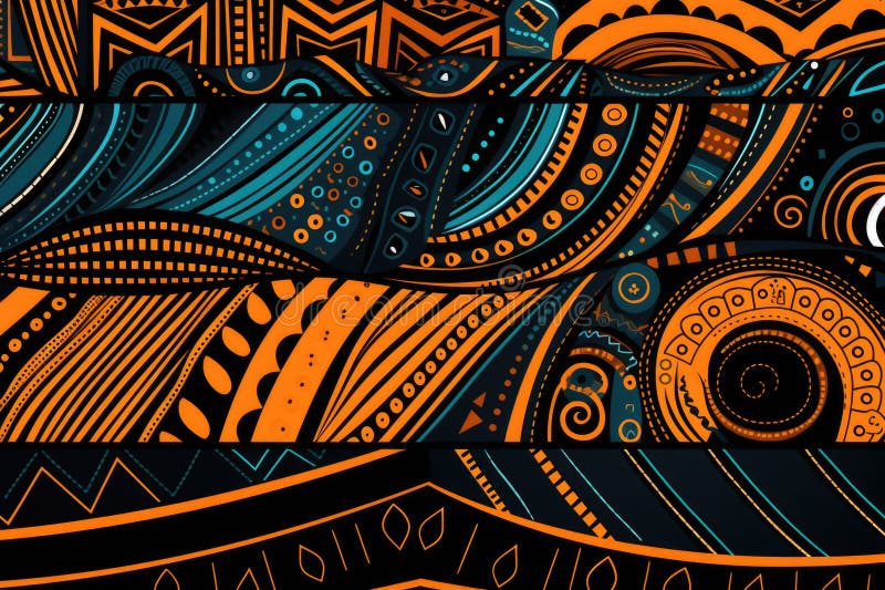 Abstract Tribal Pattern Artwork Stock Illustration - Illustration of ...