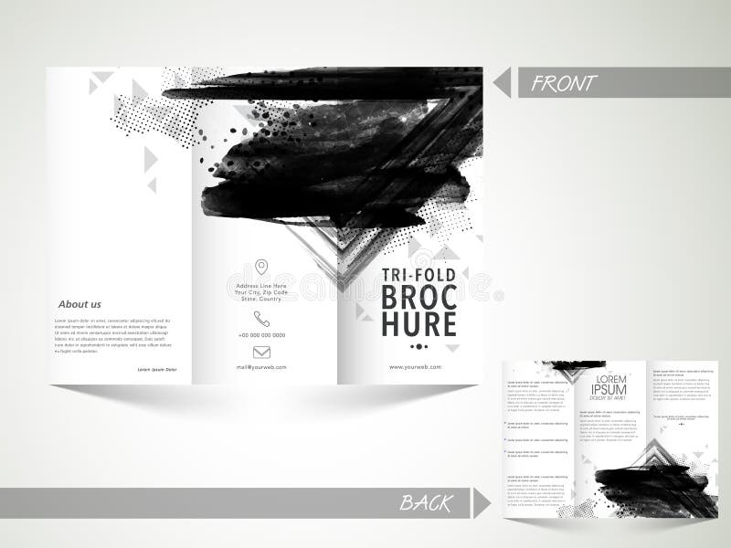 Abstract Trifold Brochure, Template or Flyer. Stock Illustration ... Abstract Trifold Brochure, Template or Flyer. Stock Illustration ...