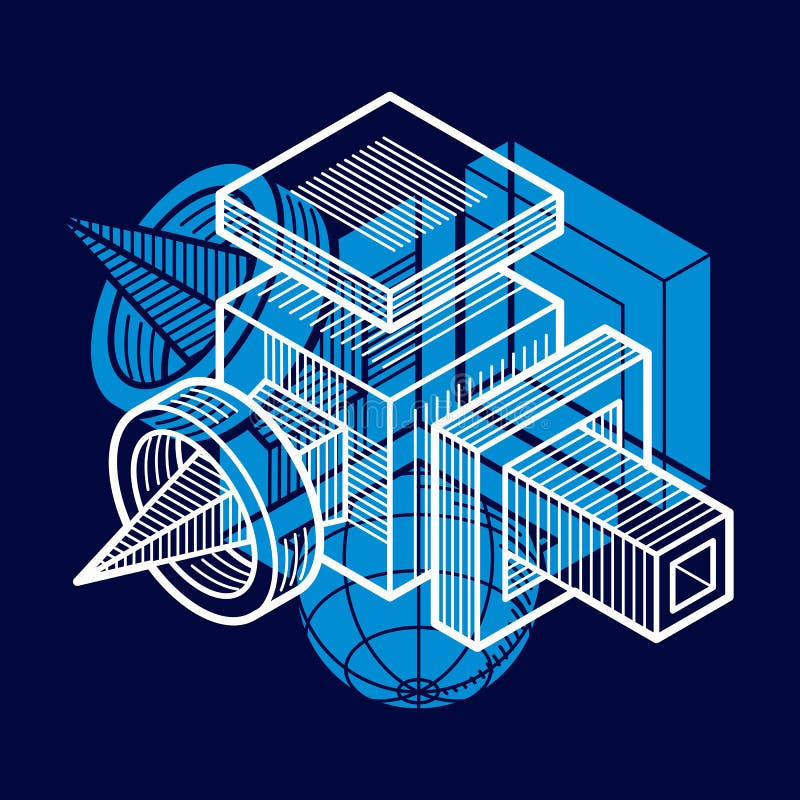Abstract Trigonometric Construction, Vector Dimensional Design T Stock ...