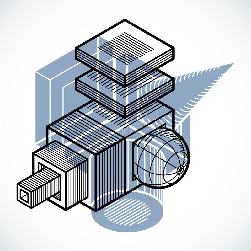 Abstract Trigonometric Construction, Vector Dimensional Design T Stock ...