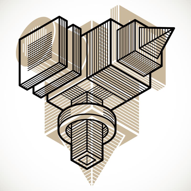 Abstract Trigonometric Construction Vector Dimensional Design T Stock