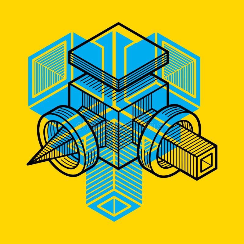 Abstract Trigonometric Construction, Vector Dimensional Design T Stock ...