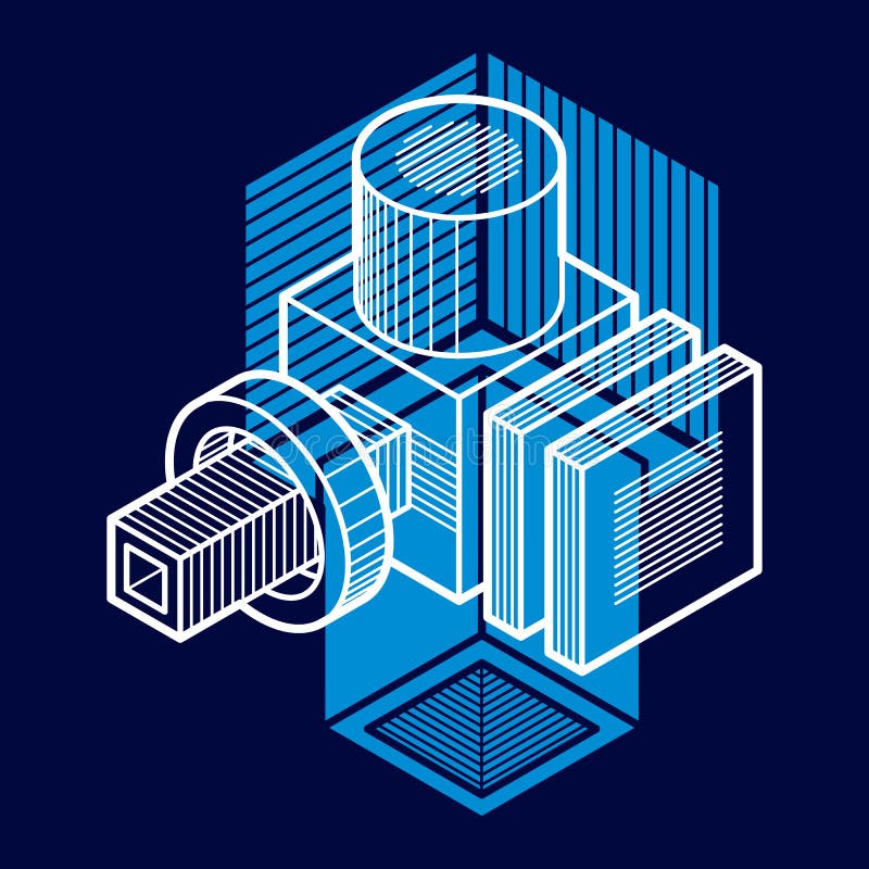 Abstract Trigonometric Construction, Vector Dimensional Design T Stock ...