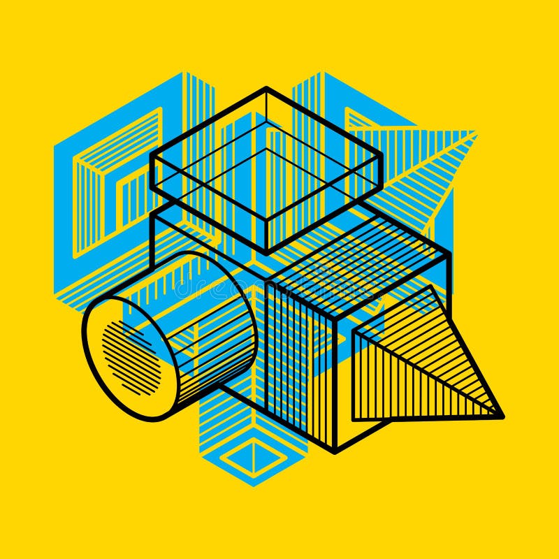 Abstract Trigonometric Construction, Vector Dimensional Design T Stock ...