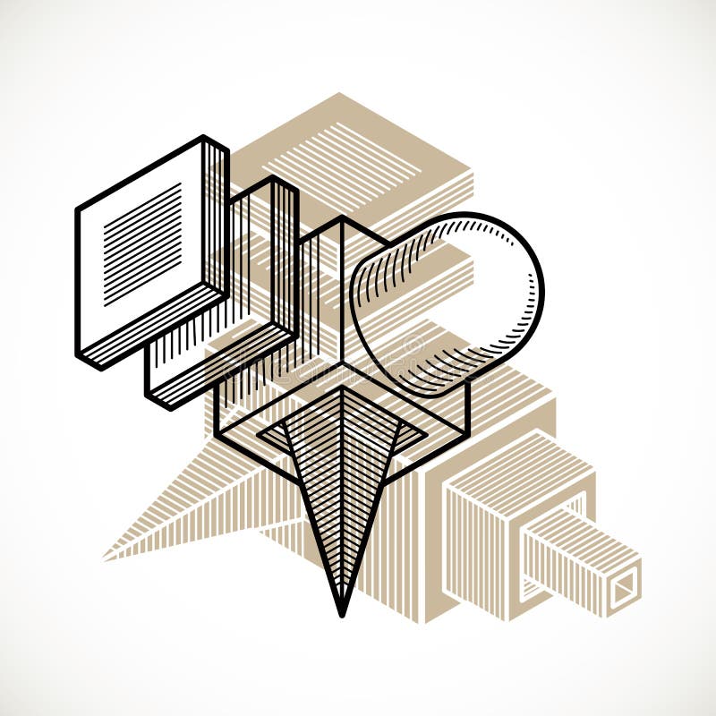 Abstract Trigonometric Construction, Vector Dimensional Design T Stock ...