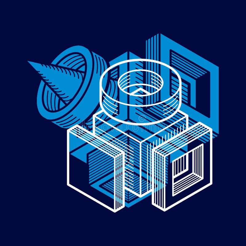 Abstract Trigonometric Construction, Vector Dimensional Design T Stock ...