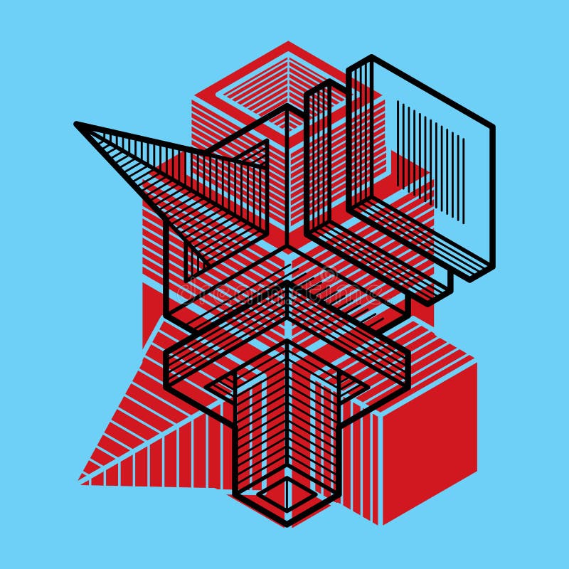 Abstract Trigonometric Construction, Vector Dimensional Design T Stock ...