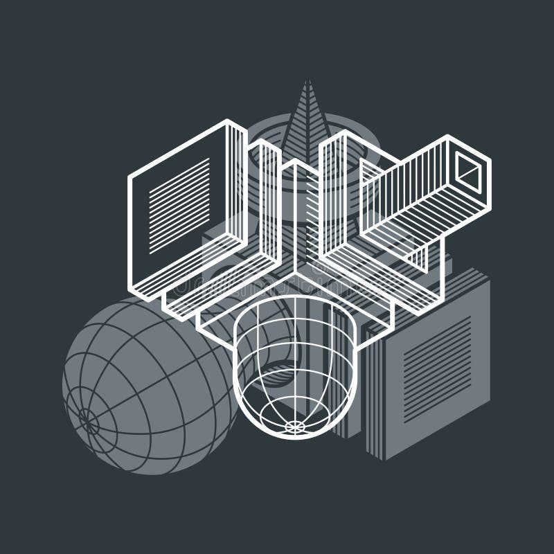 Abstract Trigonometric Construction, Vector Dimensional Design T Stock ...