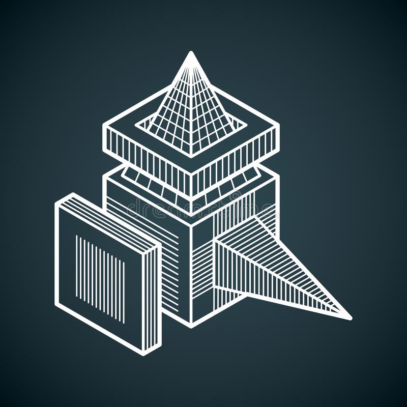 Abstract Trigonometric Construction, Vector Dimensional Design T Stock ...