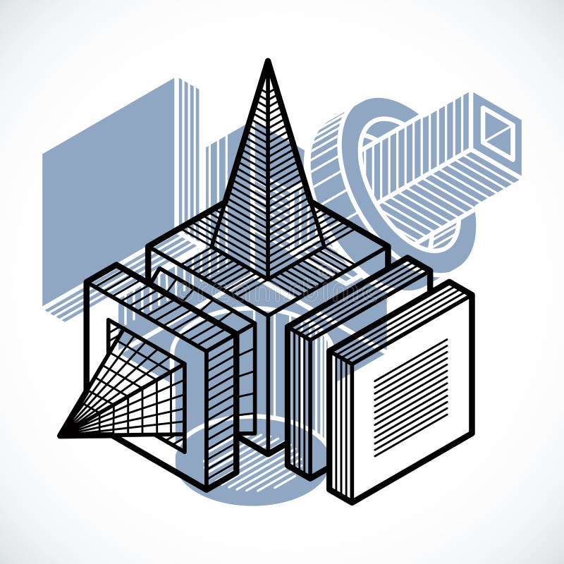 Abstract Trigonometric Construction, Vector Dimensional Design T Stock ...