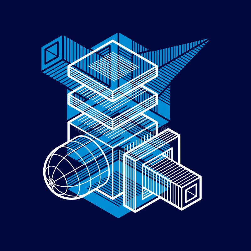 Abstract Trigonometric Construction, Vector Dimensional Design T Stock ...