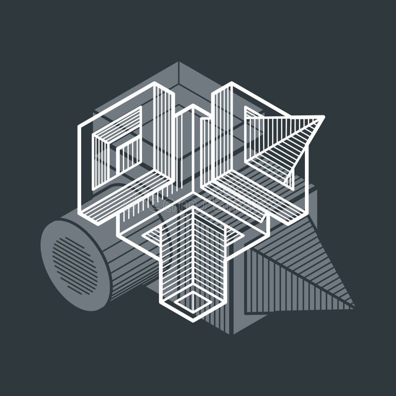 Abstract Trigonometric Construction, Vector Dimensional Design T Stock ...