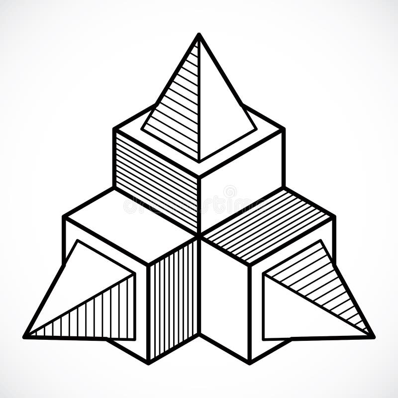 Abstract Trigonometric Construction, Vector Dimensional Design T Stock ...