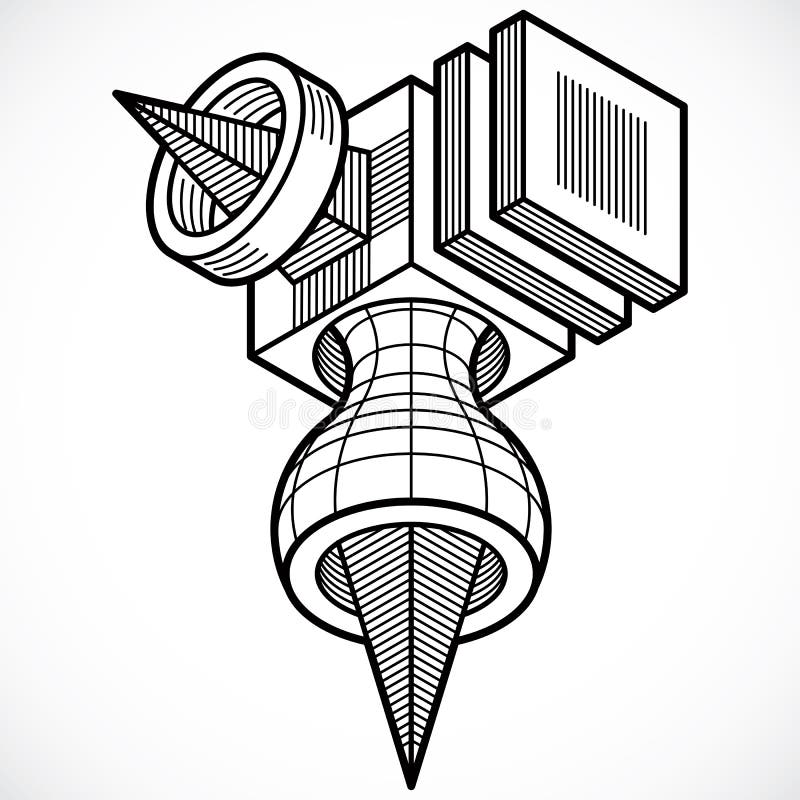 Abstract Trigonometric Construction, Vector Dimensional Design T Stock ...
