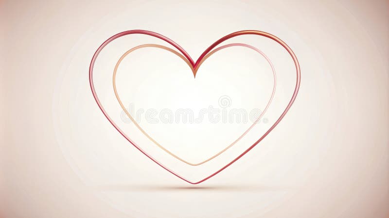 Abstract Triple Heart Shape Design, Romantic Symbol of Love and ...
