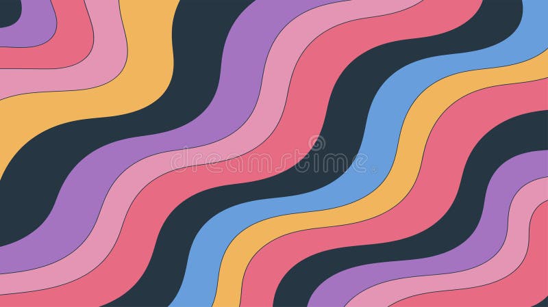 Abstract Trippy Lines Pattern. Cool Groovy Retro Texture Stock ...