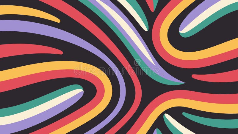 Abstract Trippy Lines Pattern. Cool Groovy Retro Texture Stock ...