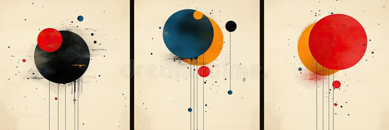 Abstract Geometric Art Triptych Stock Illustration - Illustration of ...