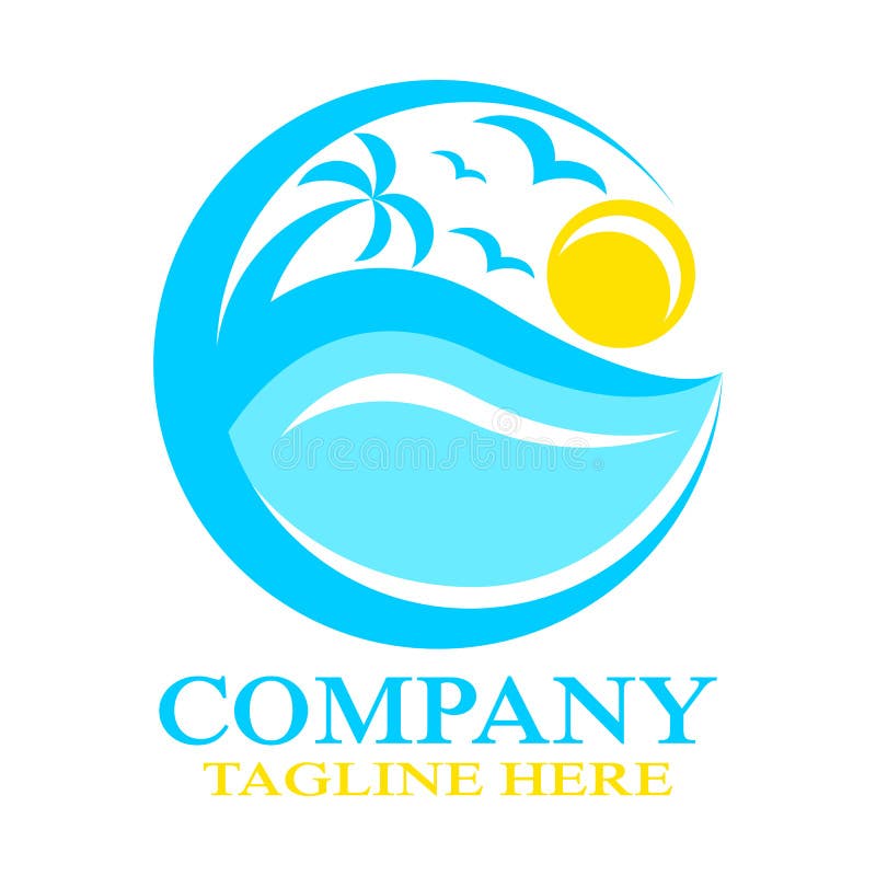 Modern Abstract Tropical Island Logo/ Stock Vector - Illustration of ...