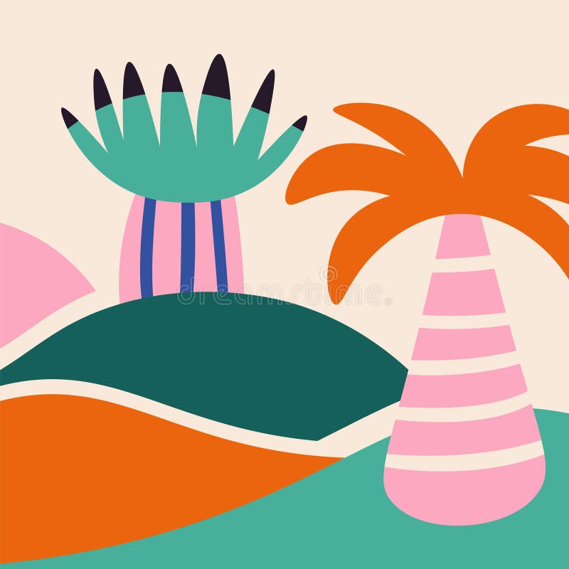 Abstract Tropical Landscape Stock Vector - Illustration of landscape ...