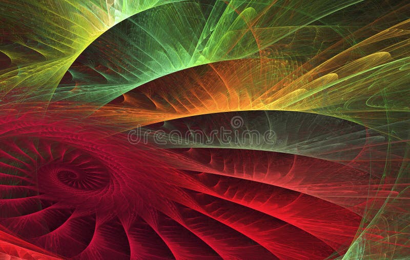 Fractal - Tropical Flowers And Spirals Stock Illustration ...