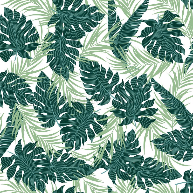 Abstract Tropical Plant Pattern Perfect for Textiles, Stock Vector ...