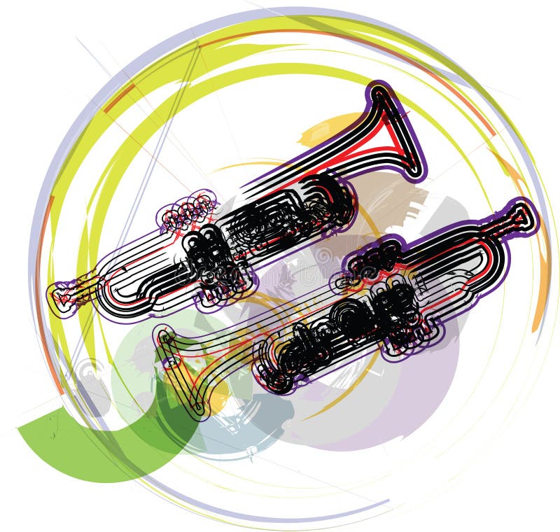 Abstract Trumpet Illustration Stock Vector - Illustration of decibels ...
