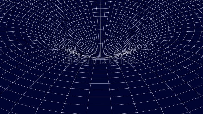 An Abstract Tunnel with a Blue Mesh Structure. 3D Grid of Tunnels and ...