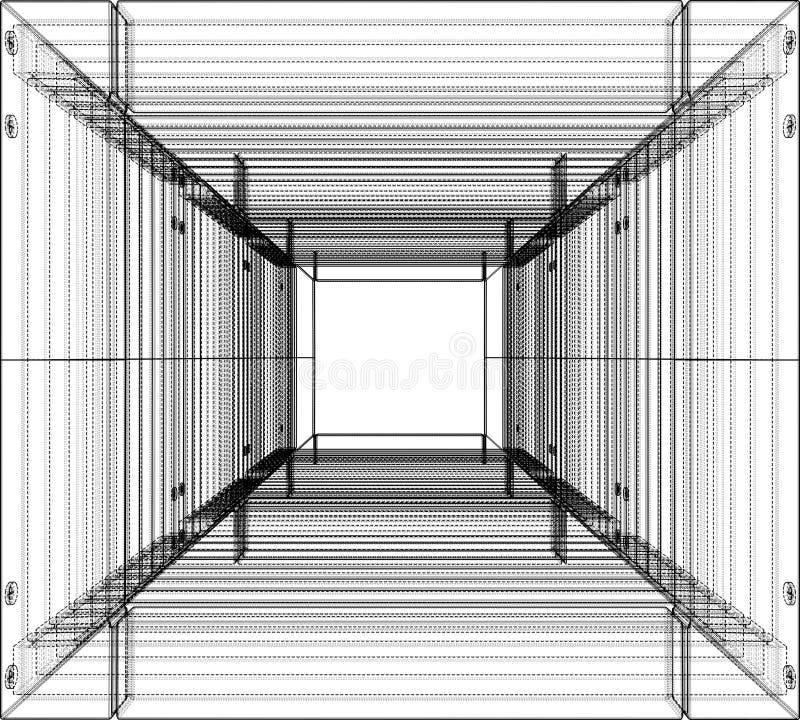 Abstract Tunnel Corridor Construction Vector. Illustration Isolated on ...