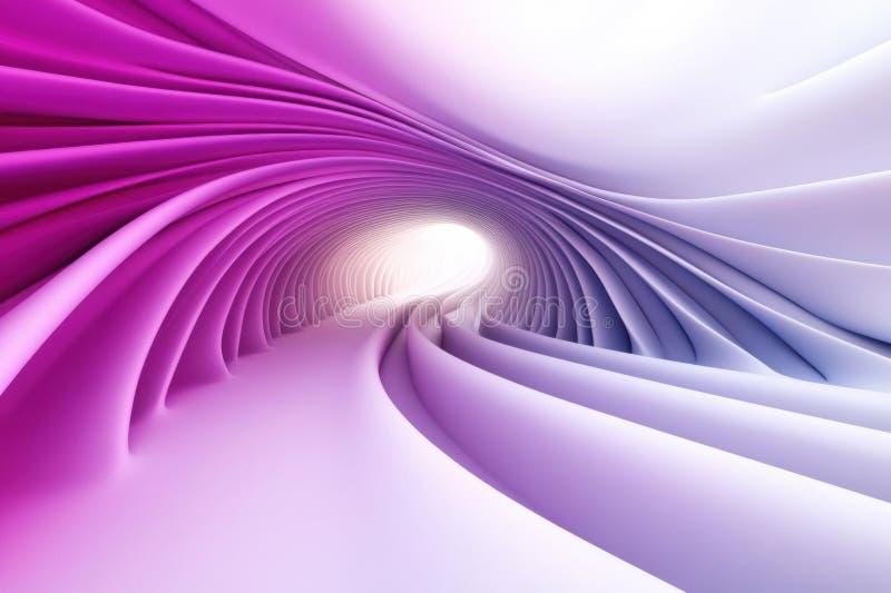Abstract Tunnel Creates Flowing Path with Light Purple and White Colors ...