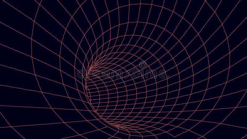 Abstract Tunnel. 3D Wormhole with a Mesh Structure Stock Illustration ...
