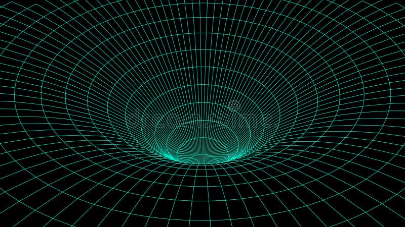 Abstract Tunnel. 3D Wormhole with a Mesh Structure Stock Illustration ...
