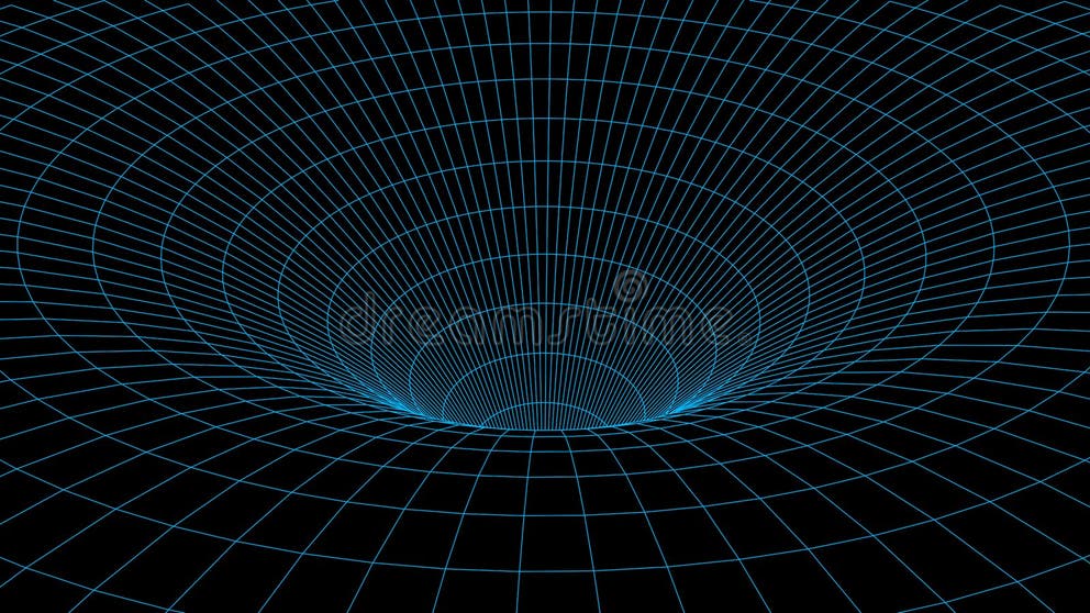 Abstract Tunnel. 3D Wormhole with a Mesh Structure Stock Illustration ...