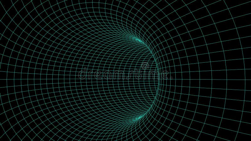 Abstract Tunnel. 3D Wormhole with a Mesh Structure Stock Illustration ...