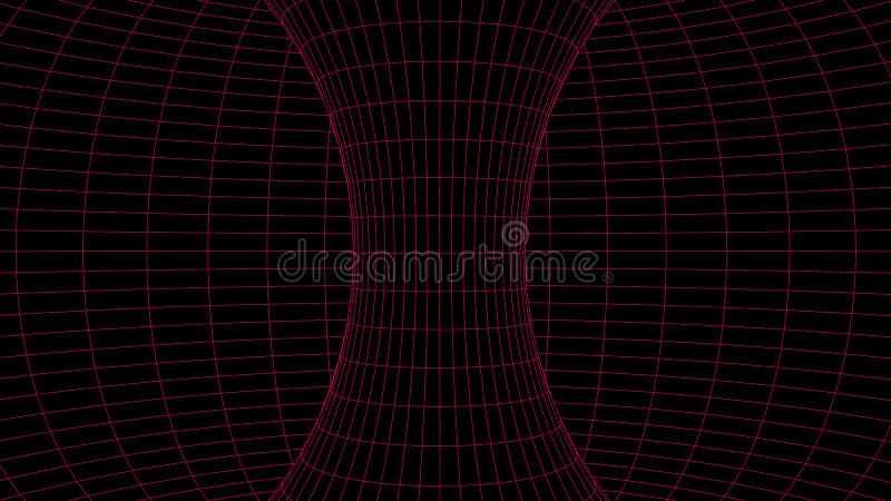 Abstract Tunnel. 3D Wormhole with a Mesh Structure Stock Illustration ...