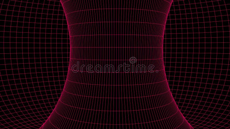 Abstract Tunnel. 3D Wormhole with a Mesh Structure Stock Illustration ...
