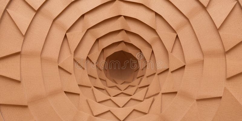 Abstract Tunnel of Light Brown Triangles Stock Illustration ...
