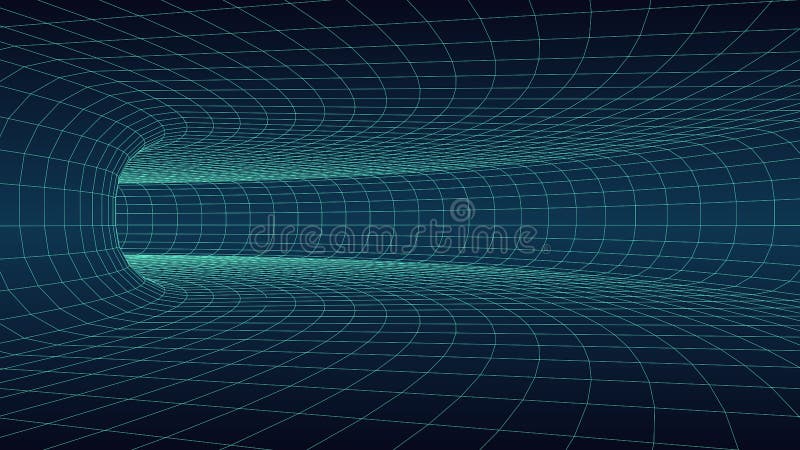 An Abstract Tunnel with a Mesh Structure. Perspective Blue 3D Grid of ... An Abstract Tunnel with a Mesh Structure. Perspective Blue 3D Grid of ...