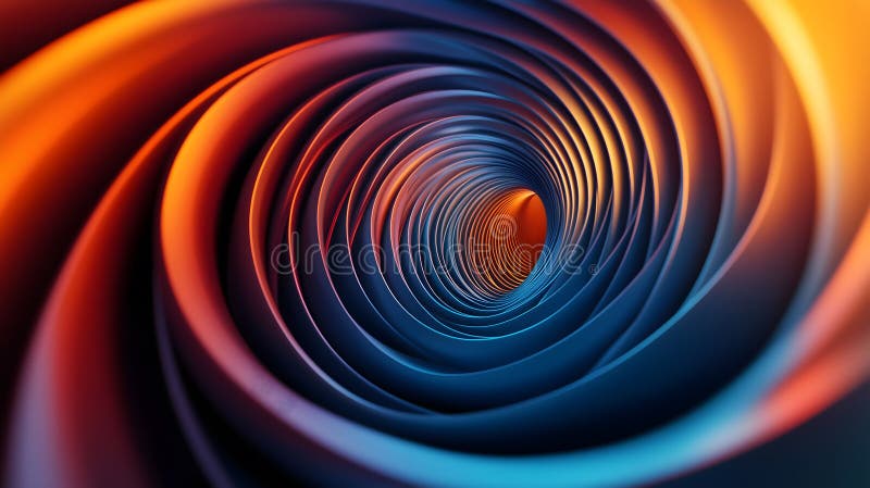 Abstract Tunnel with Spiral Structure in Warm and Cool Tones Stock ...