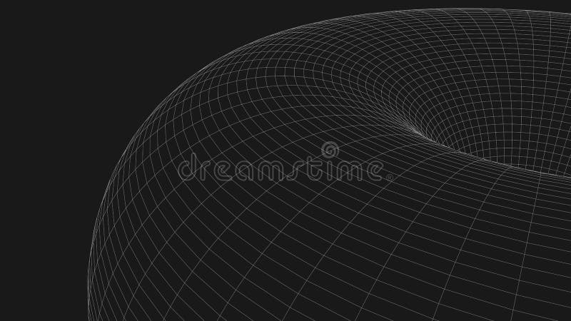 An Abstract Tunnel with a Mesh Structure. 3D Grid of Tunnels and Corridors. Vector Wormhole ...