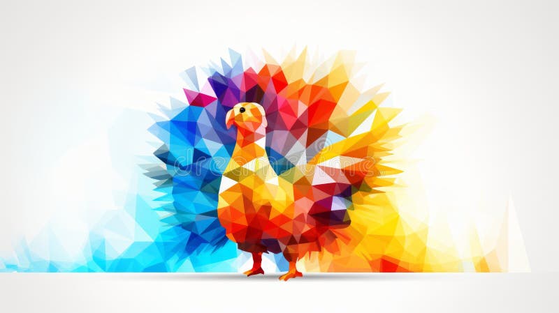 An Abstract Turkey with Colorful Geometric Shapes on a White Background ...