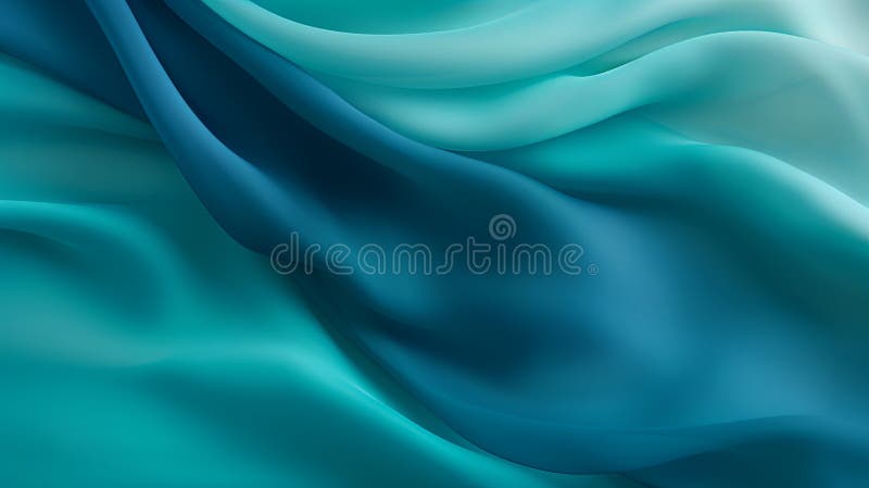Abstract Turquoise and Blue Fabric Waves for Elegant Backgrounds Stock ...